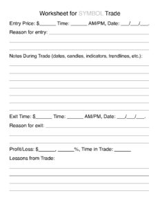 Trade Worksheet